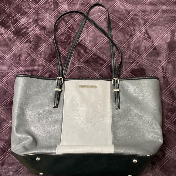 Nine West | Bags | Nine West 2 Tone Gray Tote Bag 6x1 3 Compartments ...